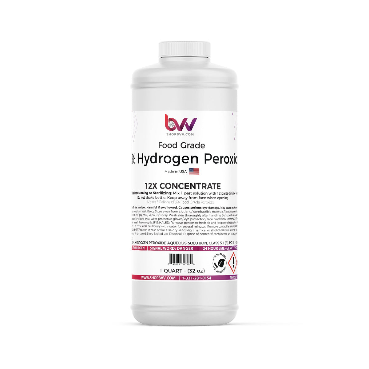BVV™ 35% Food Grade Hydrogen Peroxide H2O2 (Food Grade) - 1 Quart – Grow It Depot