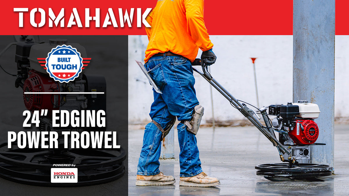 24" Concrete Power Trowel Edger 5.5HP Honda Float Pan Blade Screed Fin ...