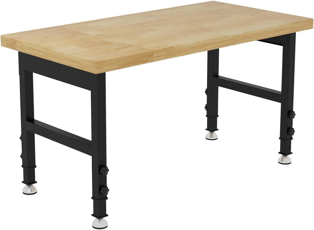 48" Work Bench, Adjustable Height Workbench, Heavy-Duty Thicker Work T ...