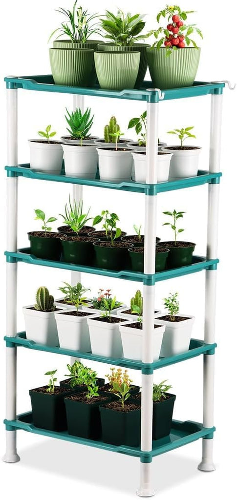 5-Tier Seed Stand with 5 Trays, Seed Starting Rack Propagation Rack Ki ...