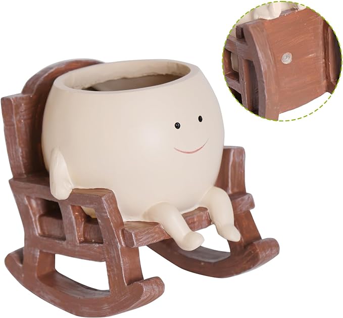 Smily Face Planter Pot Cute Resin Flower Head Planters for Indoor Outd ...