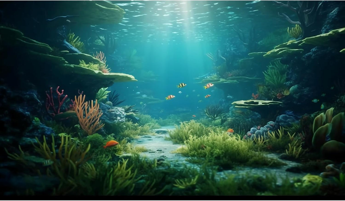 Ocean Floor Fish Tank Background Under The Sea Coral Reef Aquarium Bac ...