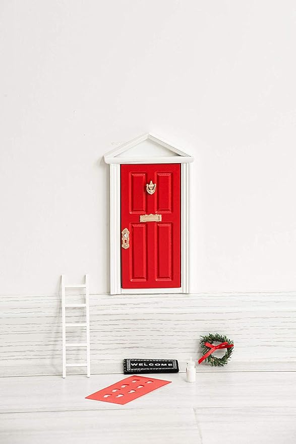 The Red Miniature Tiny Wooden Tooth Fairy Door/Fairy Doors and Accesso ...
