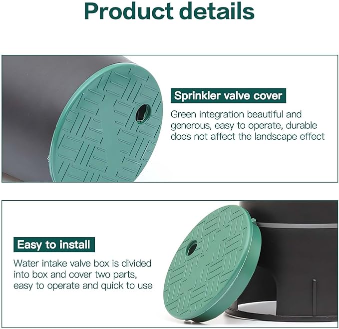 4 Pcs Sprinkler Valve Box Cover, 5.5" OD 6" Valve Box Cover Lid for Sp ...