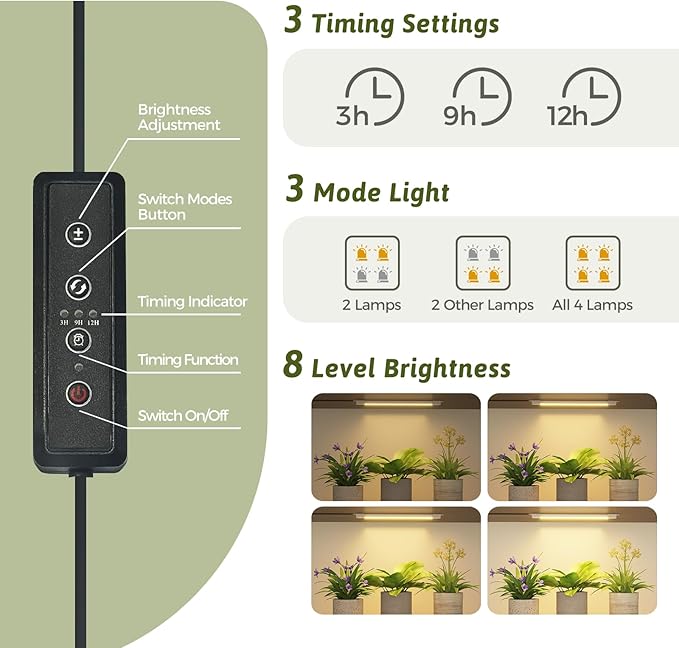 Corner Plant Stand with Grow Lights Plant Shelf Indoor for Multiple Pl ...