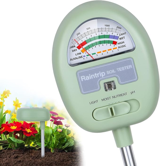Soil Moisture Meter, 4-in-1 Moisture Meter for Plants, Tester for Mois ...