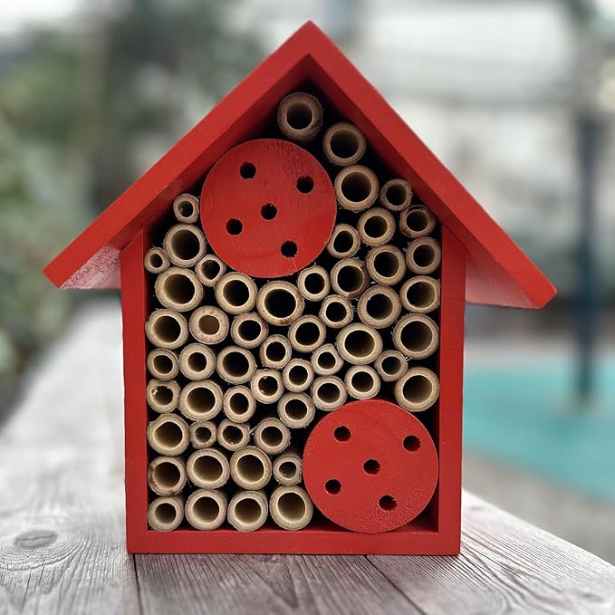 Mason Bee Houses Outdoor Wooden Bee Hotel for Garden and Yard Hand-Mad ...