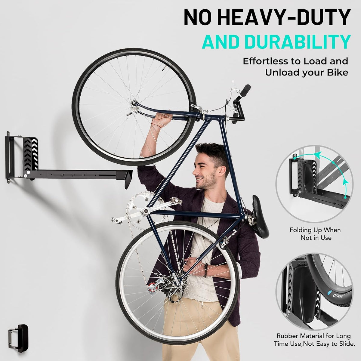 2-Pack Swivel Bike Rack Wall Mount, Bike Hangers for Garage, Space-Sav ...