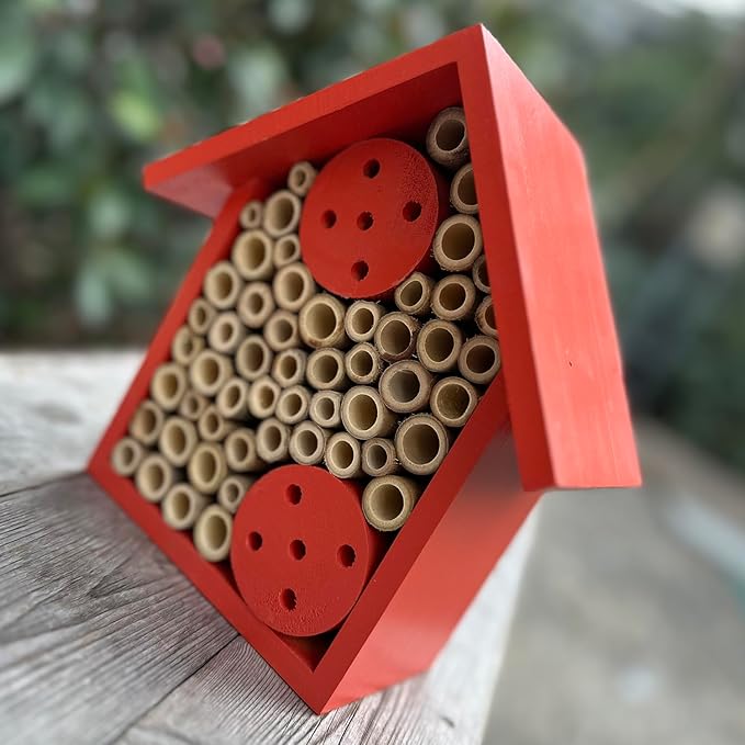 Mason Bee Houses Outdoor Wooden Bee Hotel for Garden and Yard Hand-Mad ...