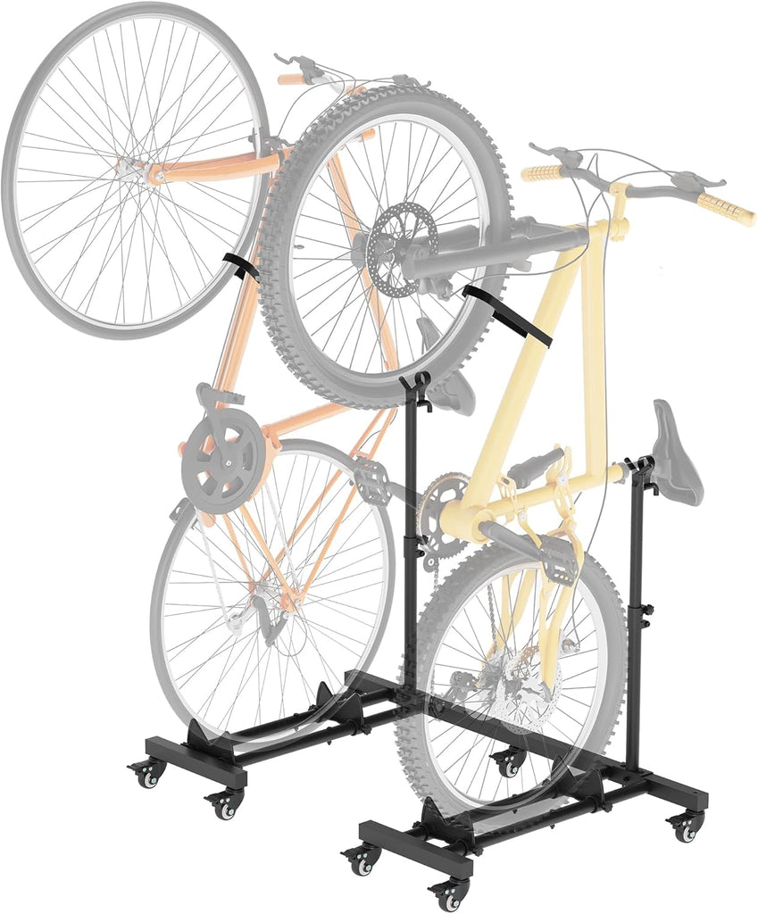 Vertical Bike Stands (2 Pack)，Standing Bike Rack for Garage Floor，Upri ...