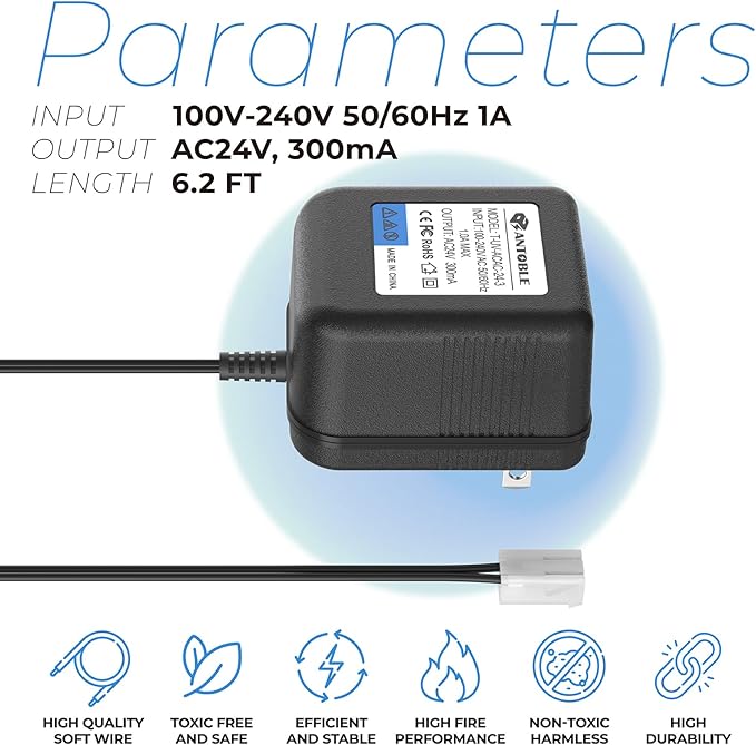ANTOBLE Sprinkler System Power Supply Transformer 24V 300mA Irrigation ...