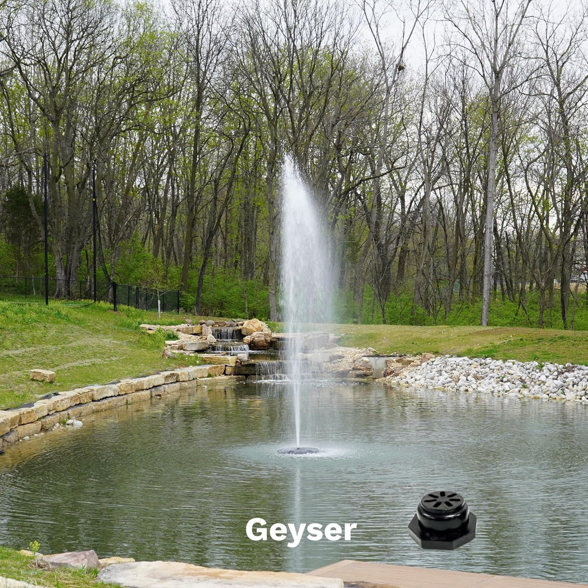 HALF OFF PONDS Floating Fountain – 1.75 HP Pond Aerator, 200' Cord – 1 ...