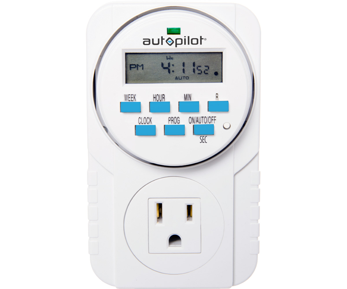 Autopilot Single Outlet 7-Day Grounded Digital Programmable Timer ...