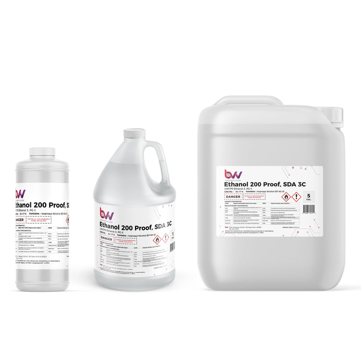 BVV™ Ethanol 200 Proof, SDA 3C (100% ABV) Lab Grade - 340 Gallons ...