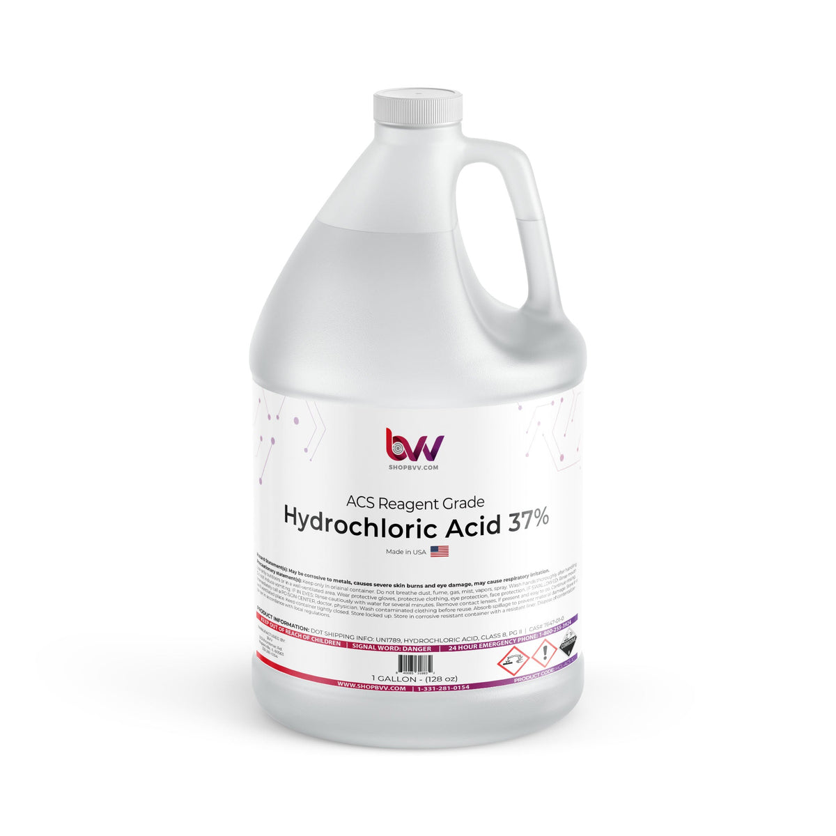 BVV™ Hydrochloric Acid 37% ACS Reagent Grade (HCL) - 1 Gallon – Grow It ...