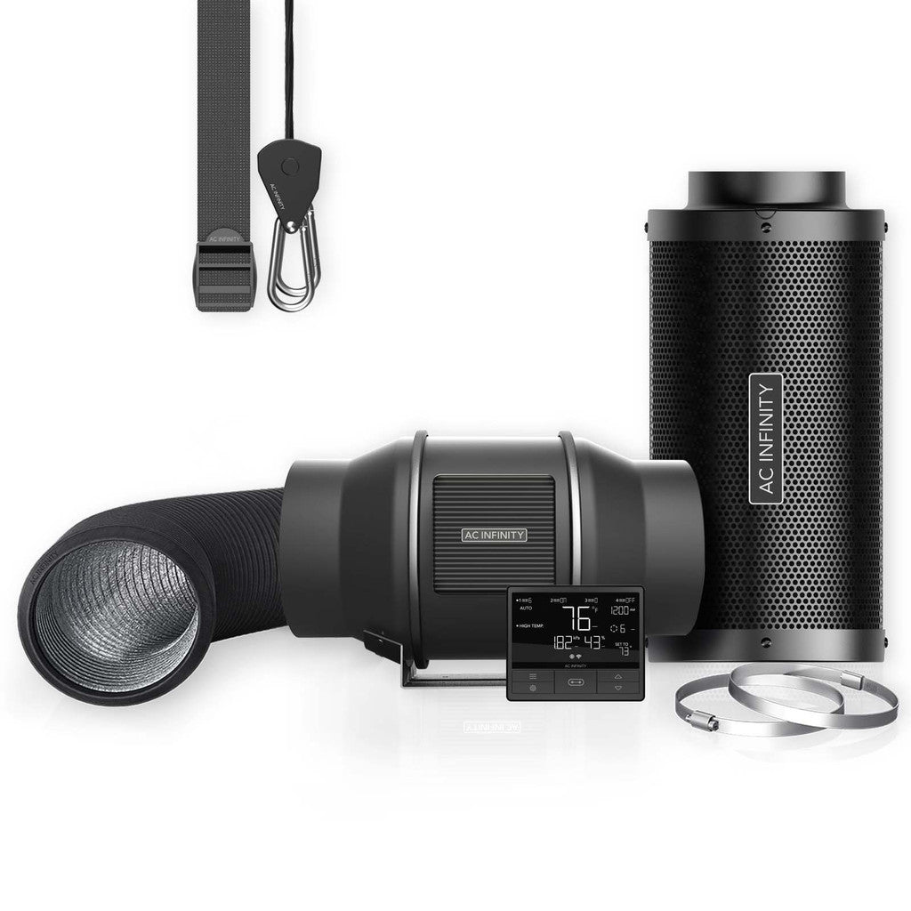 Air Filtration Kit PRO 6", Inline Fan with Smart Controller, Carbon Fi ...