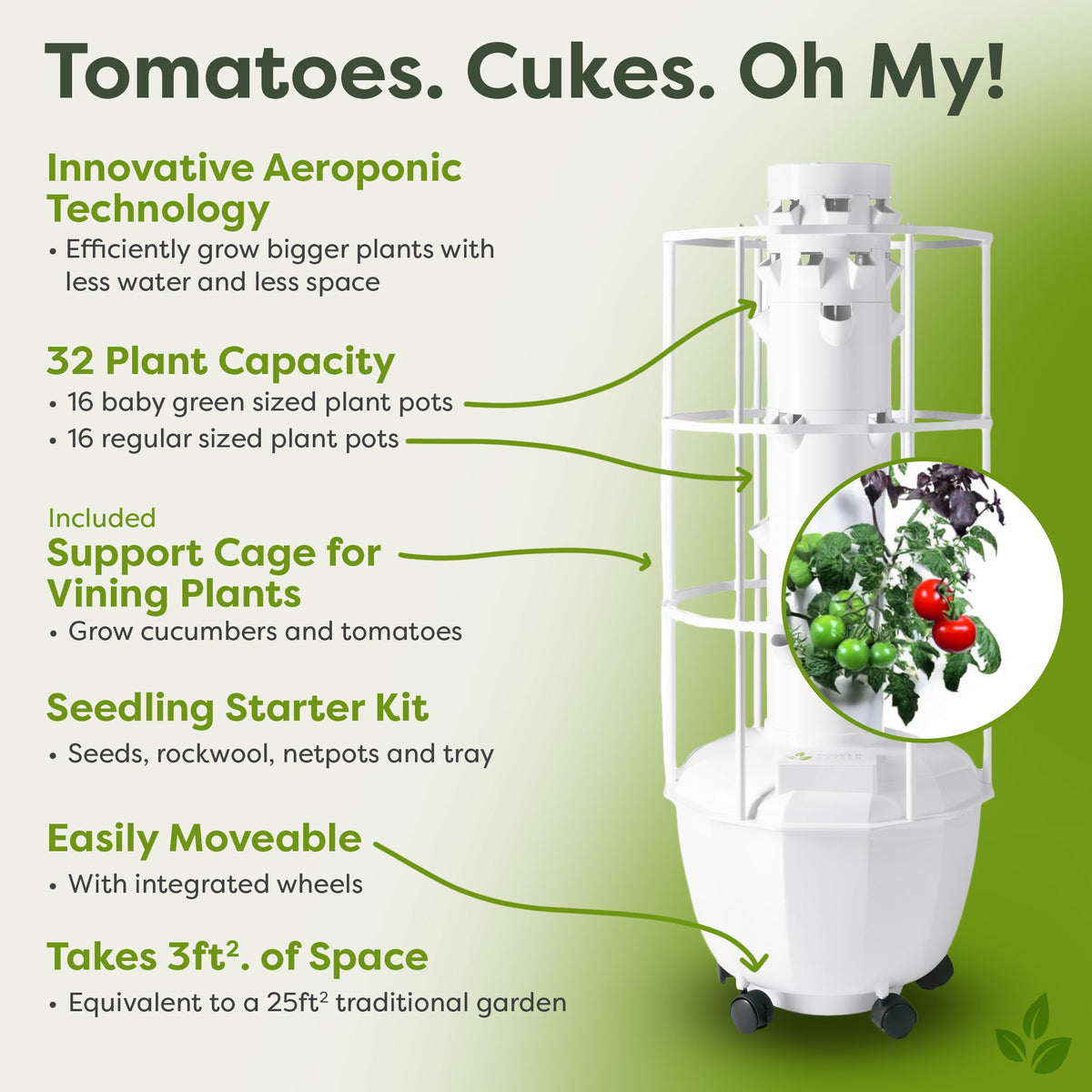 Tower Garden HOME with Support Cage Bundle – Grow It Depot