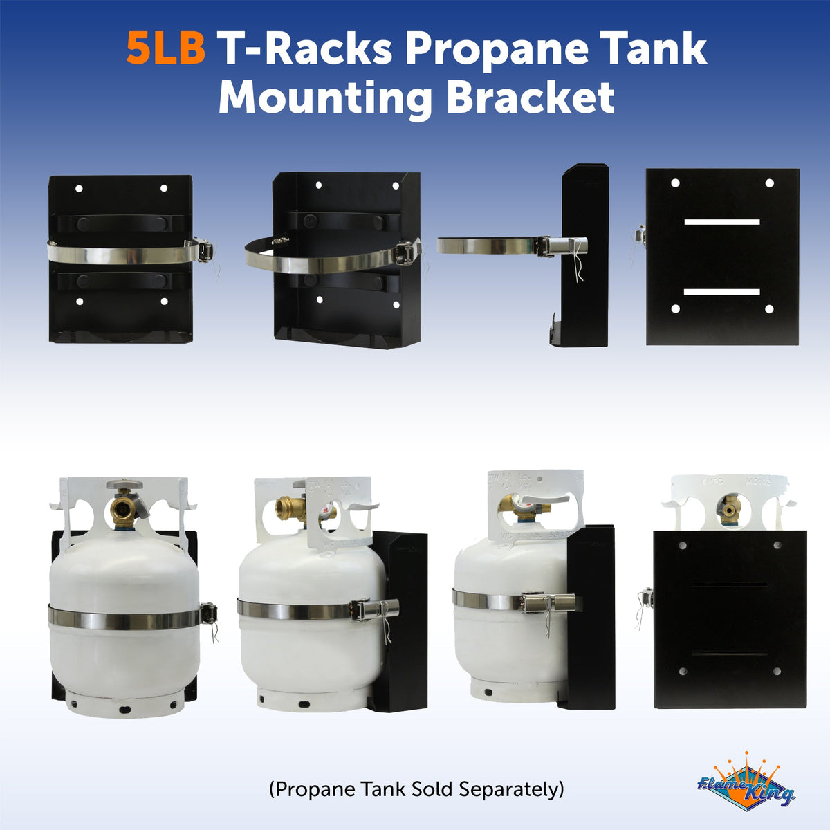 Flame King T-Racks 5lb Propane Tank Mounting Brackets Strap Campervan ...
