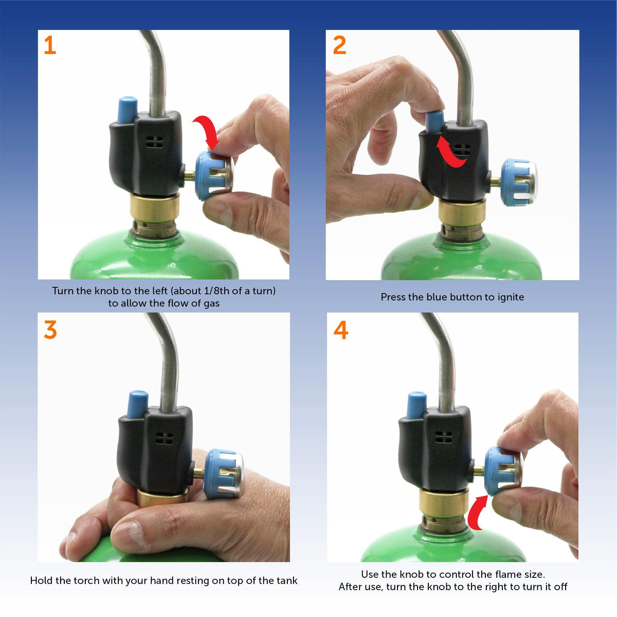 Flame King Trigger Start Lighter Welding Propane Gas Blow Torch Head ...