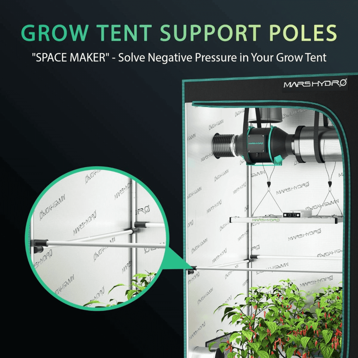Mars Hydro High CFM Grow Tent Support Pole Kit 3' x 3' – Grow It Depot