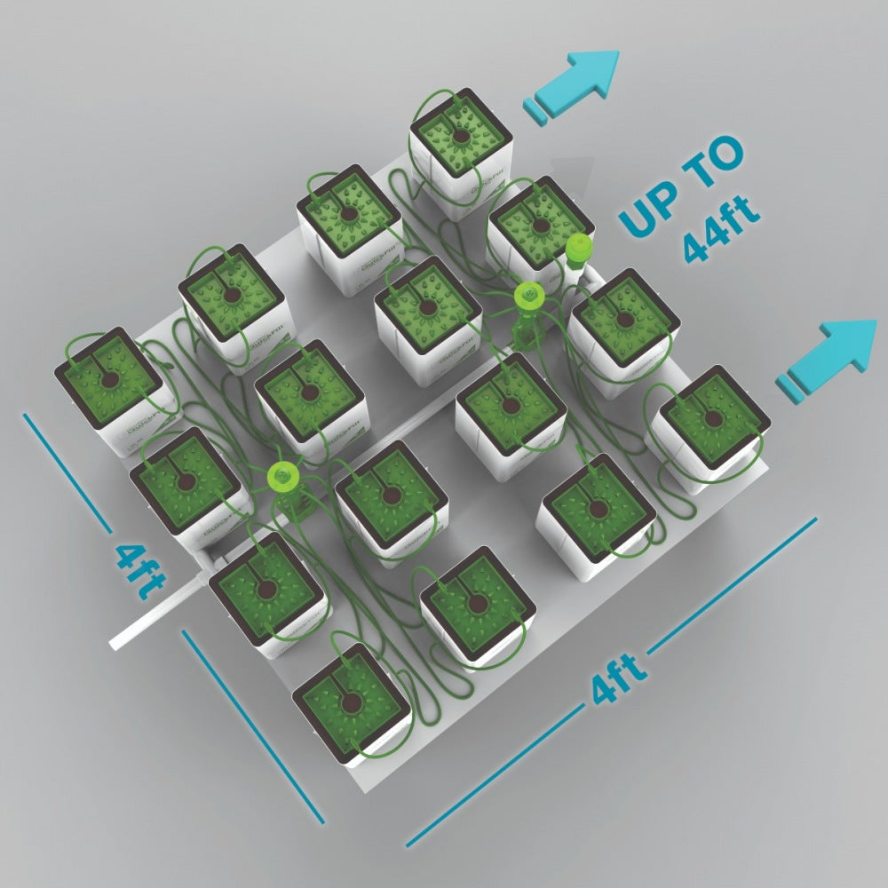 FloraFlex 16 PLANTS PER 4'X4' - 1 GALLON QUICKFILL W/ BUBBLER/FLORACAP ...