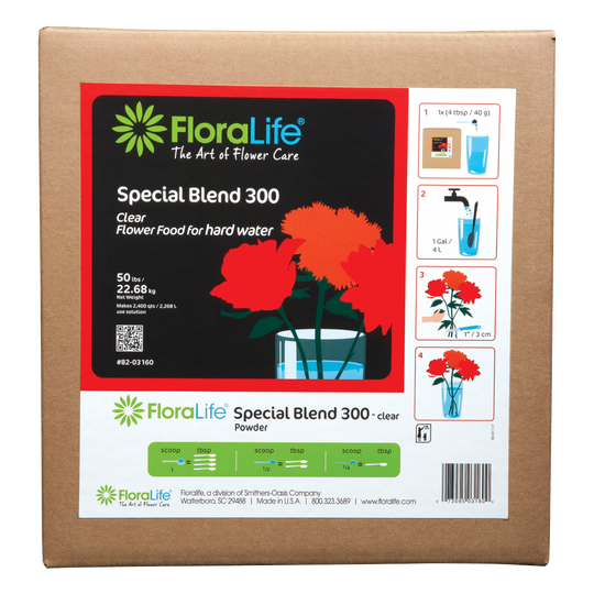 FLORALIFE SPECIAL BLEND 300 FLOWER FOOD POWDER FOR PURE WATER, 50 LB ...