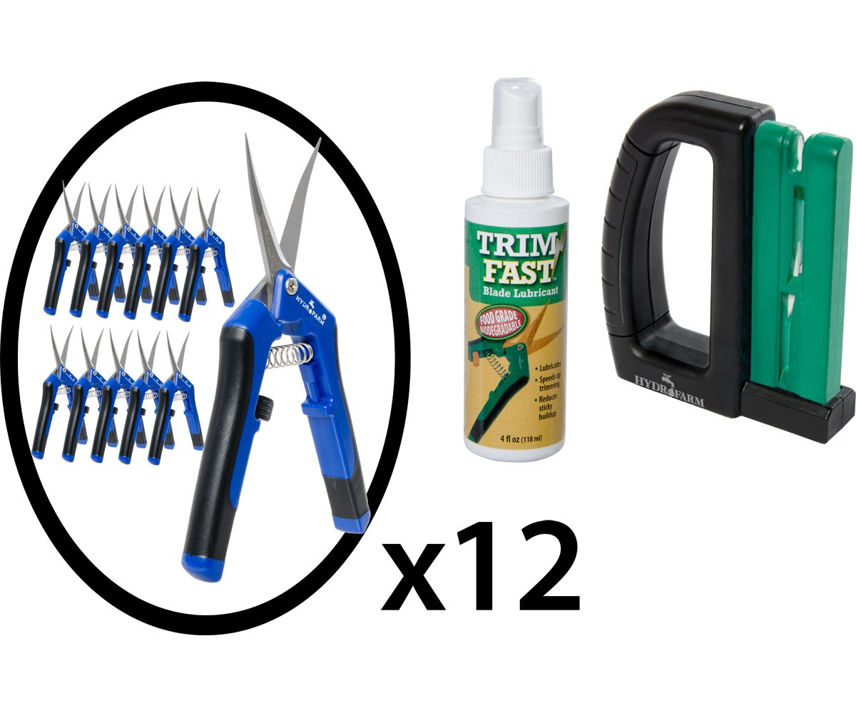 Professional Trimmer Pack w/ 12 Curved Blade Pruners – Grow It Depot